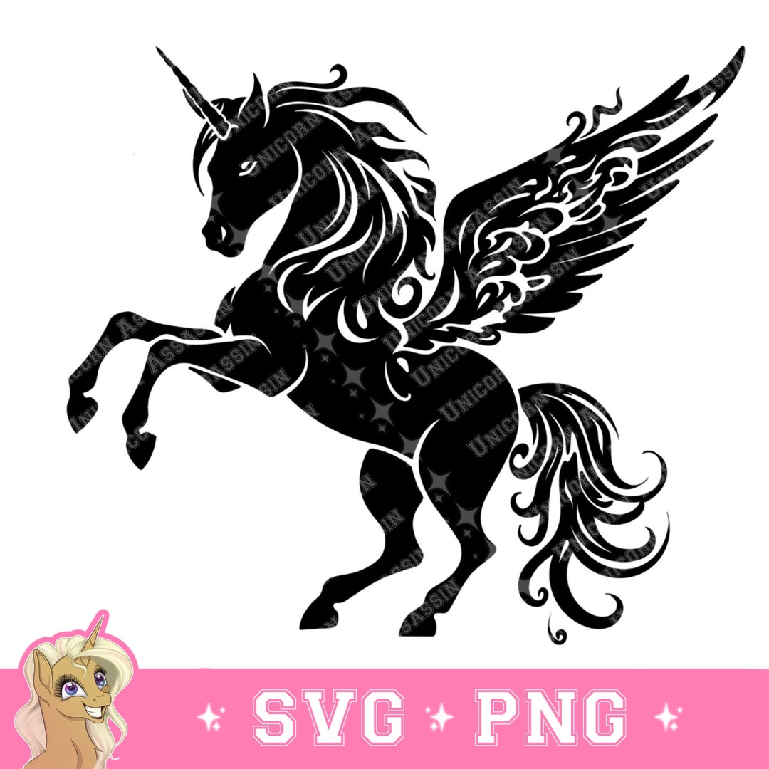 Magical Unicorn Alicorn Pegasus SVG/PNG Digital Download for Cricut and ...