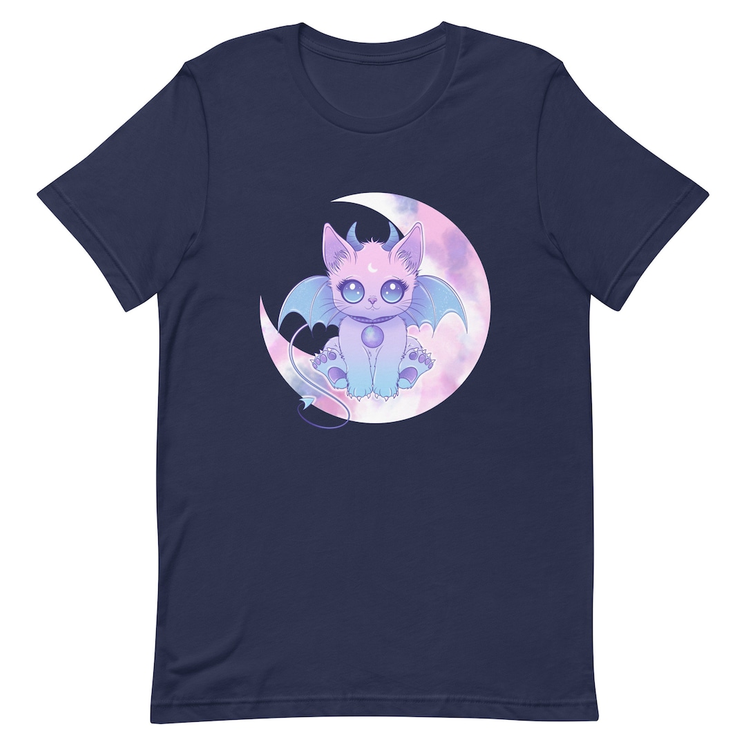 Cosmic Cute Pastel Bat Hellcat T-shirt - Etsy