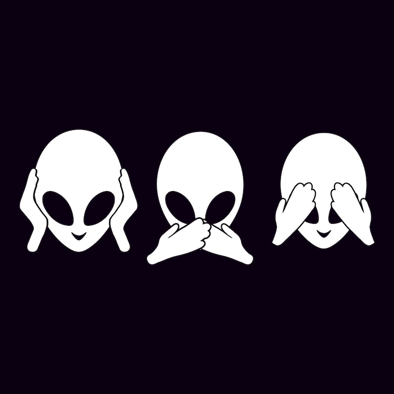 Alien Hear/speak/see No Evil SVG/PNG Digital Download for Cricut and ...