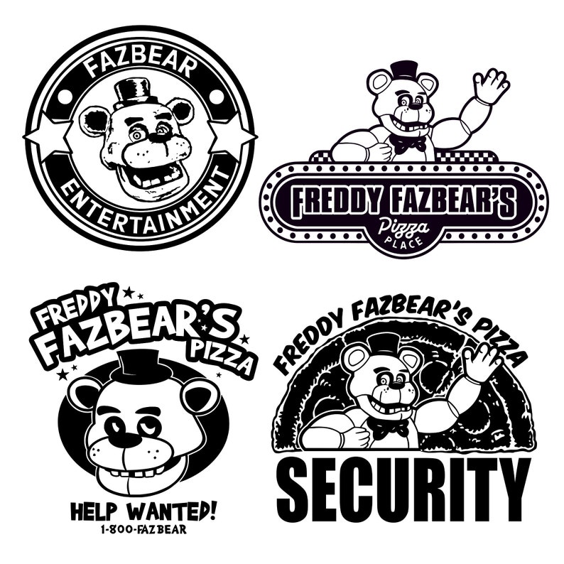 Graphic Bundle 5 Fazbear Pizza Security FNAF SVG Digital Download for ...