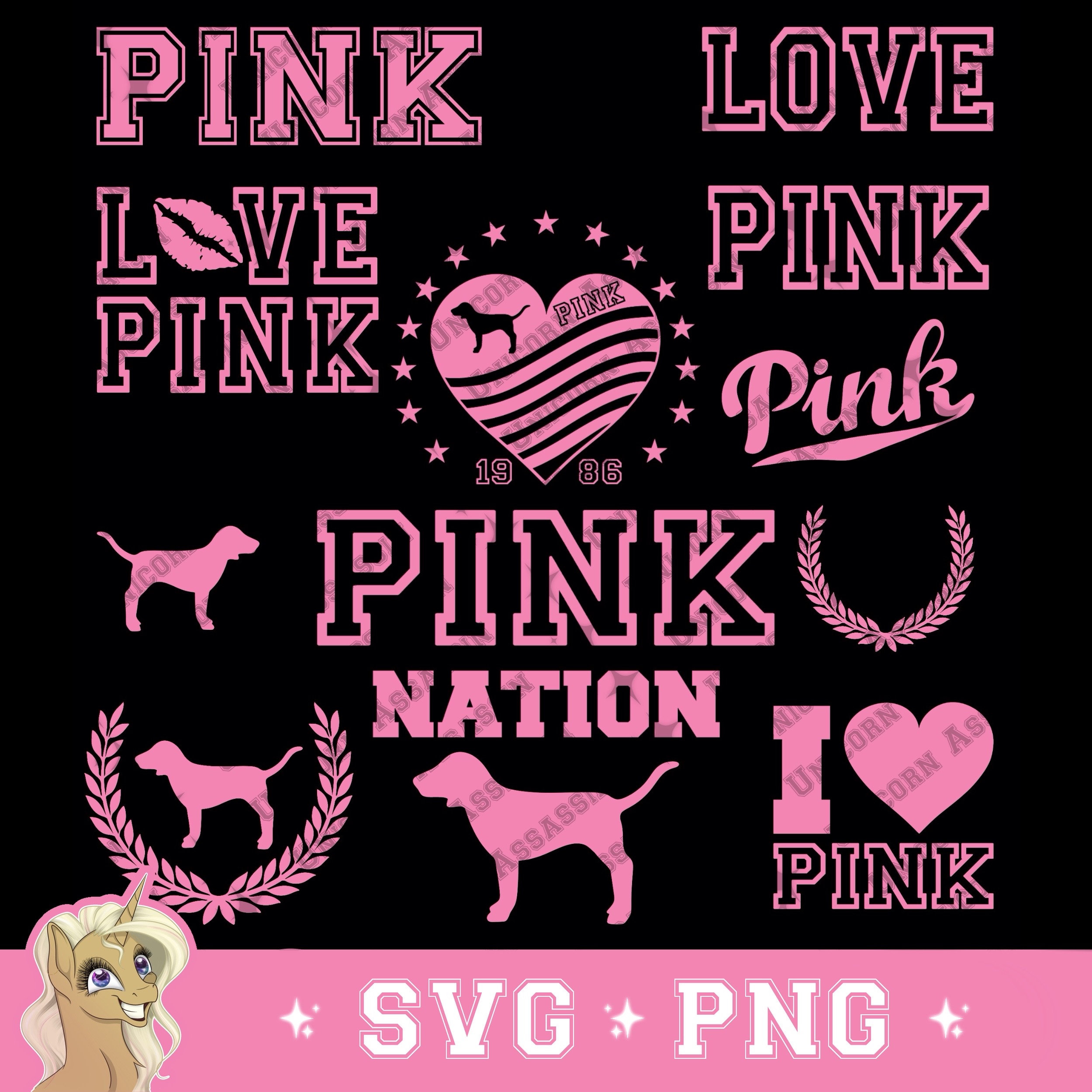 Graphic Bundle 10 Love Pink SVG/PNG Digital Download for Cricut and ...