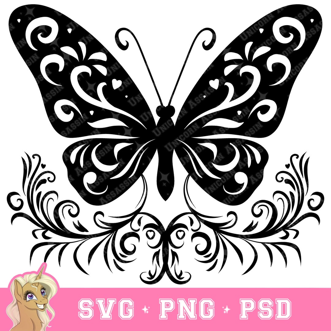 Symmetrical Butterfly Boho Design SVG PNG PSD Digital Download for ...