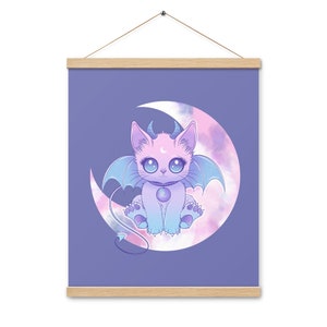 Cosmic Cute Pastel Bat Hellcat Poster W/ Hangers - Etsy