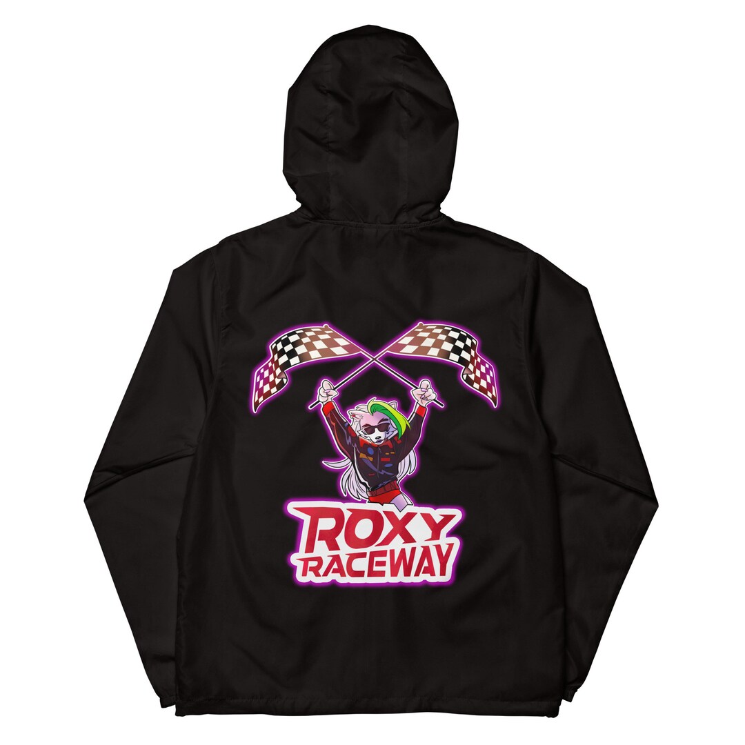 Roxy Raceway Staff Roxanne Wolf FNAF Zip-up Windbreaker Front/back ...