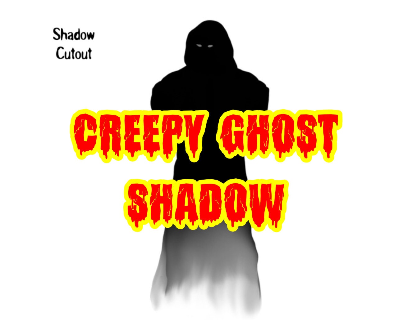 Creepy Ghost Shadow Cutout Printable PDF - Etsy