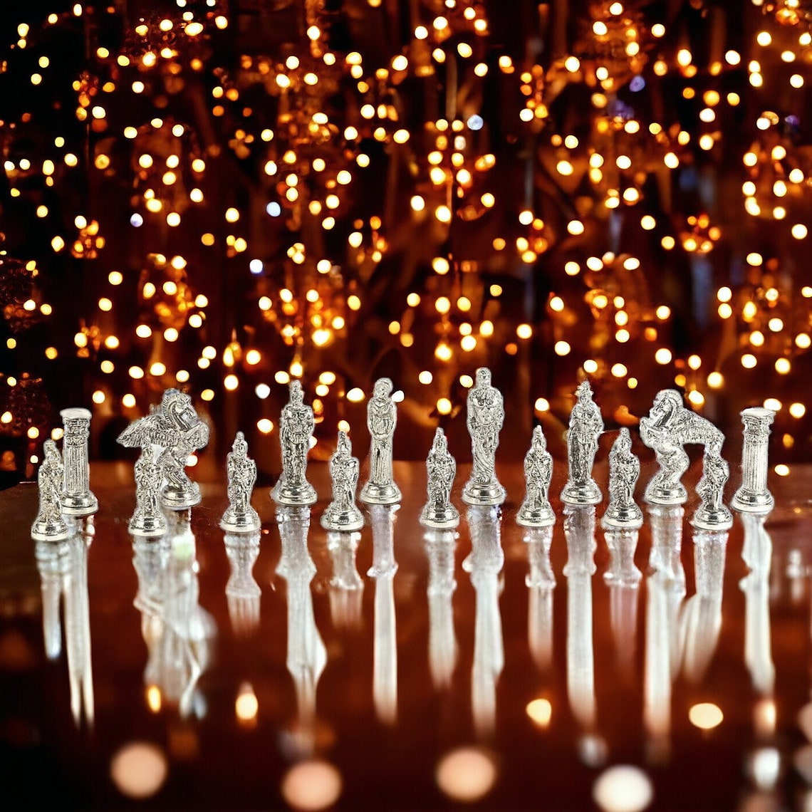 Handmade Large Metal Pegasus Chess Set With Mother of Pearl Inlays on ...