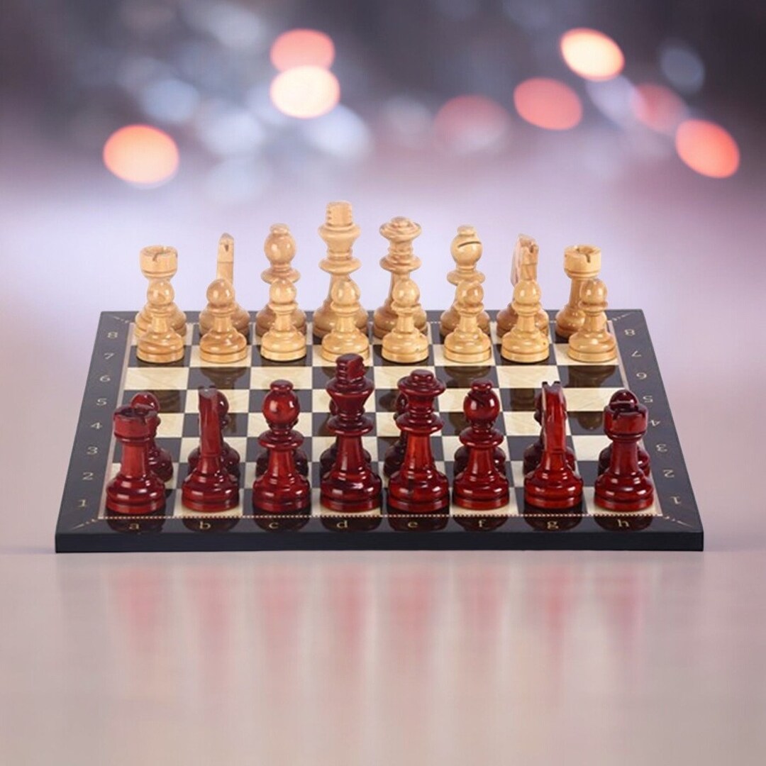 Handcrafted Walnut and Boxwood Chess Set With MDF Board 37x37 Cm - Etsy