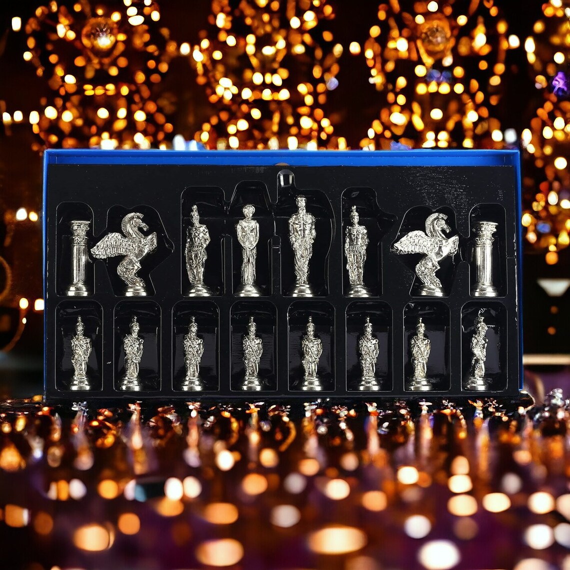 Handmade Large Metal Pegasus Chess Set With Mother of Pearl Inlays on ...