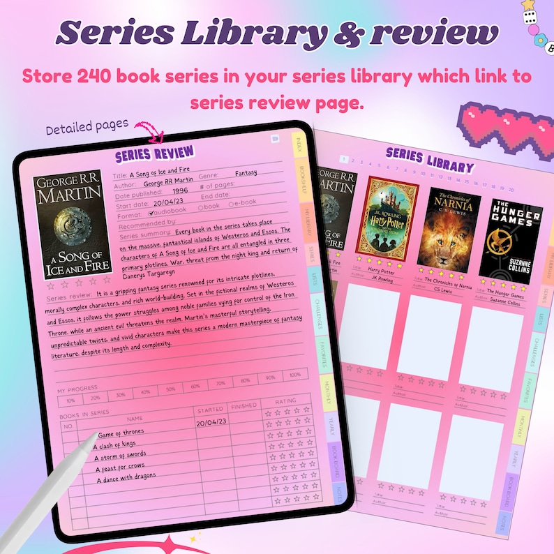 Digital Reading Journal Digital Reading Tracker Journal Goodnotes ...