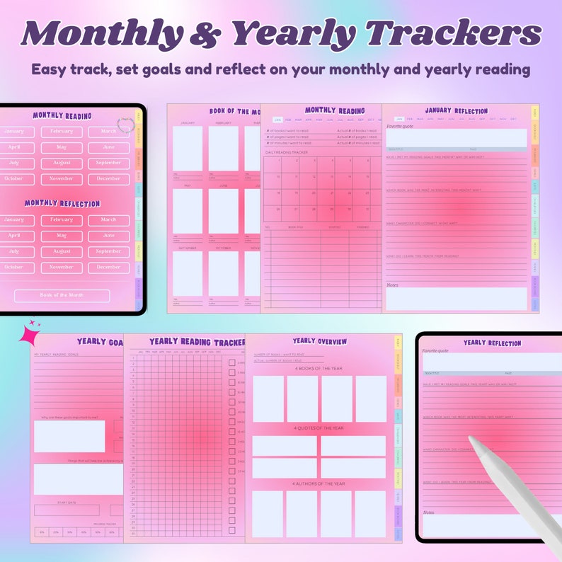 Digital Reading Journal Digital Reading Tracker Journal Goodnotes ...