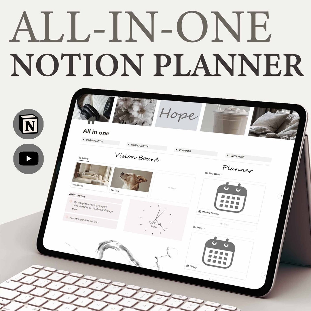 All in One Notion Life Planner Notion Template Notion Digital Planner ...