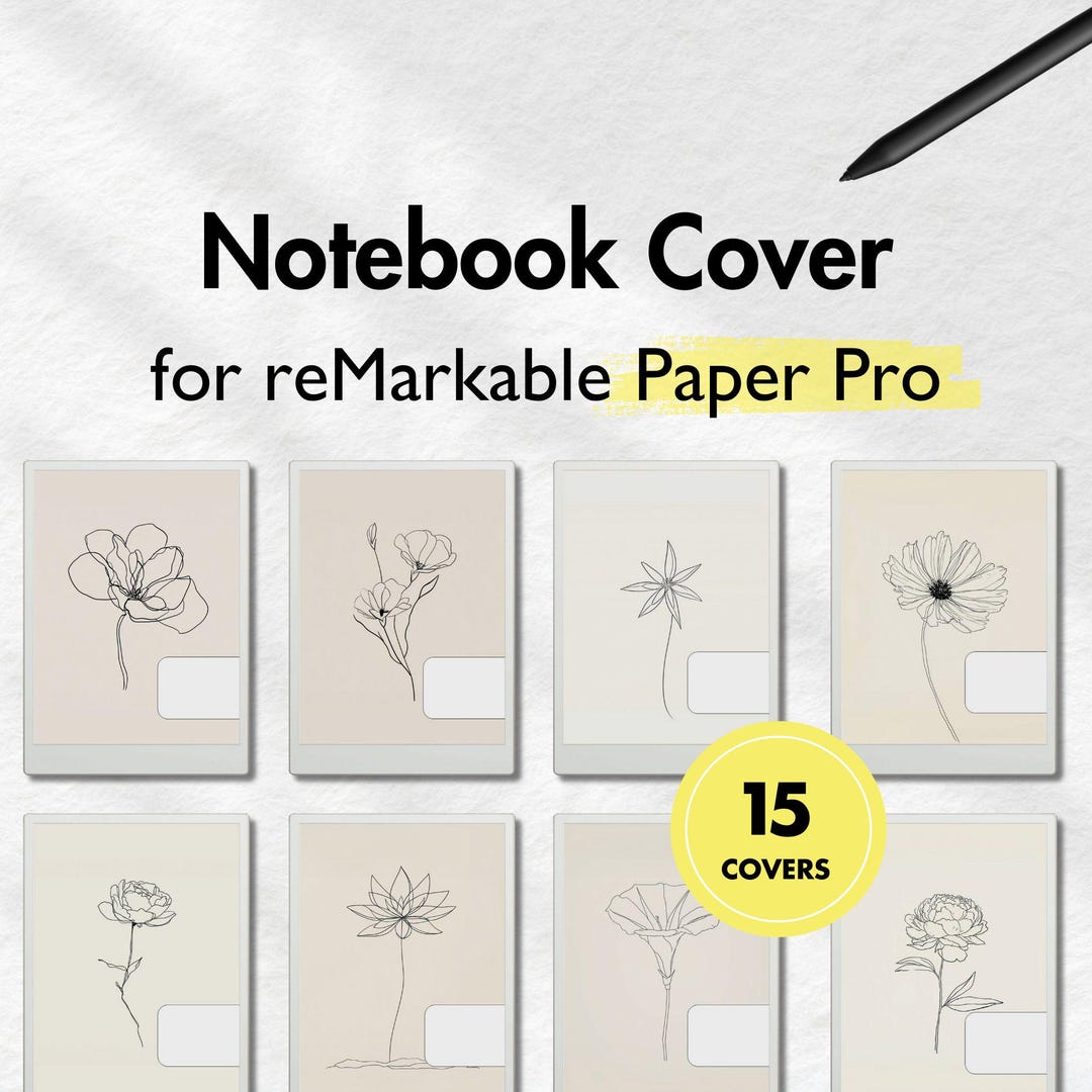 Notebook Cover for Remarkable Paper Pro, Floral Cover Bundle for ...