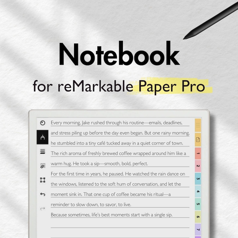 Notebook for Remarkable Paper Pro, Notebook Template, Dotted, Lined ...