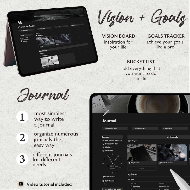 2025 Notion Template Notion Life Planner Notion All in One Planner ...