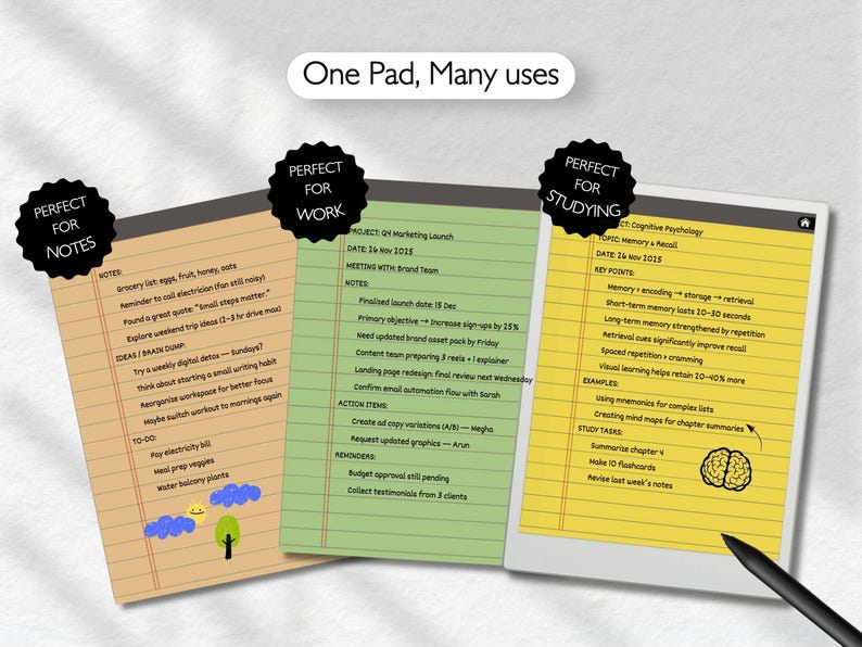 Colorful Notepad for Remarkable Paper Pro, Templates for Remarkable ...