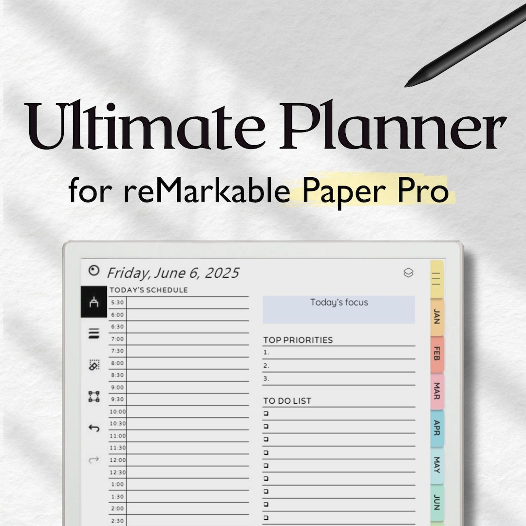 Planner for Remarkable Paper Pro, 2025 Planner for Remarkable ...