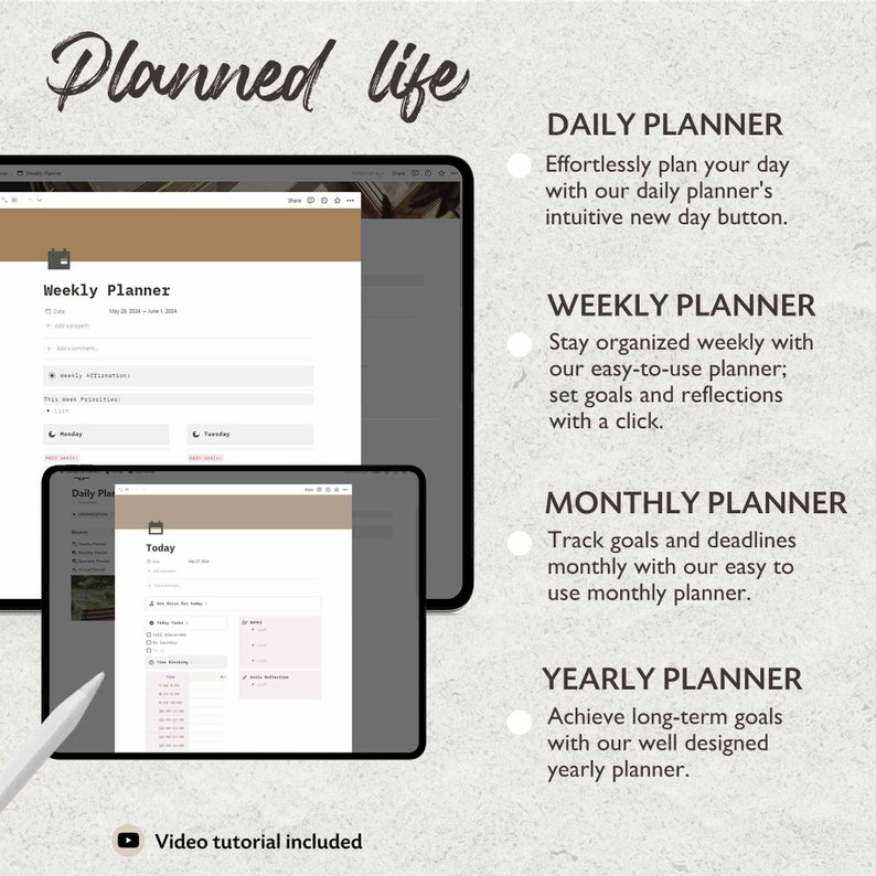 Ultimate Notion Planner Template Notion Life Planner Notion Dashboard ...
