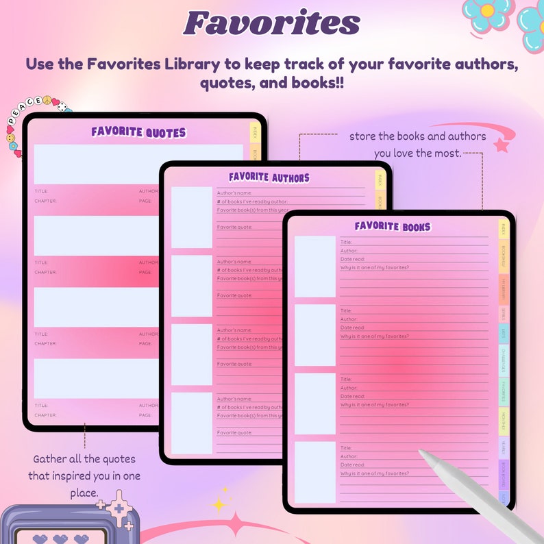 Digital Reading Journal Digital Reading Tracker Journal Goodnotes ...