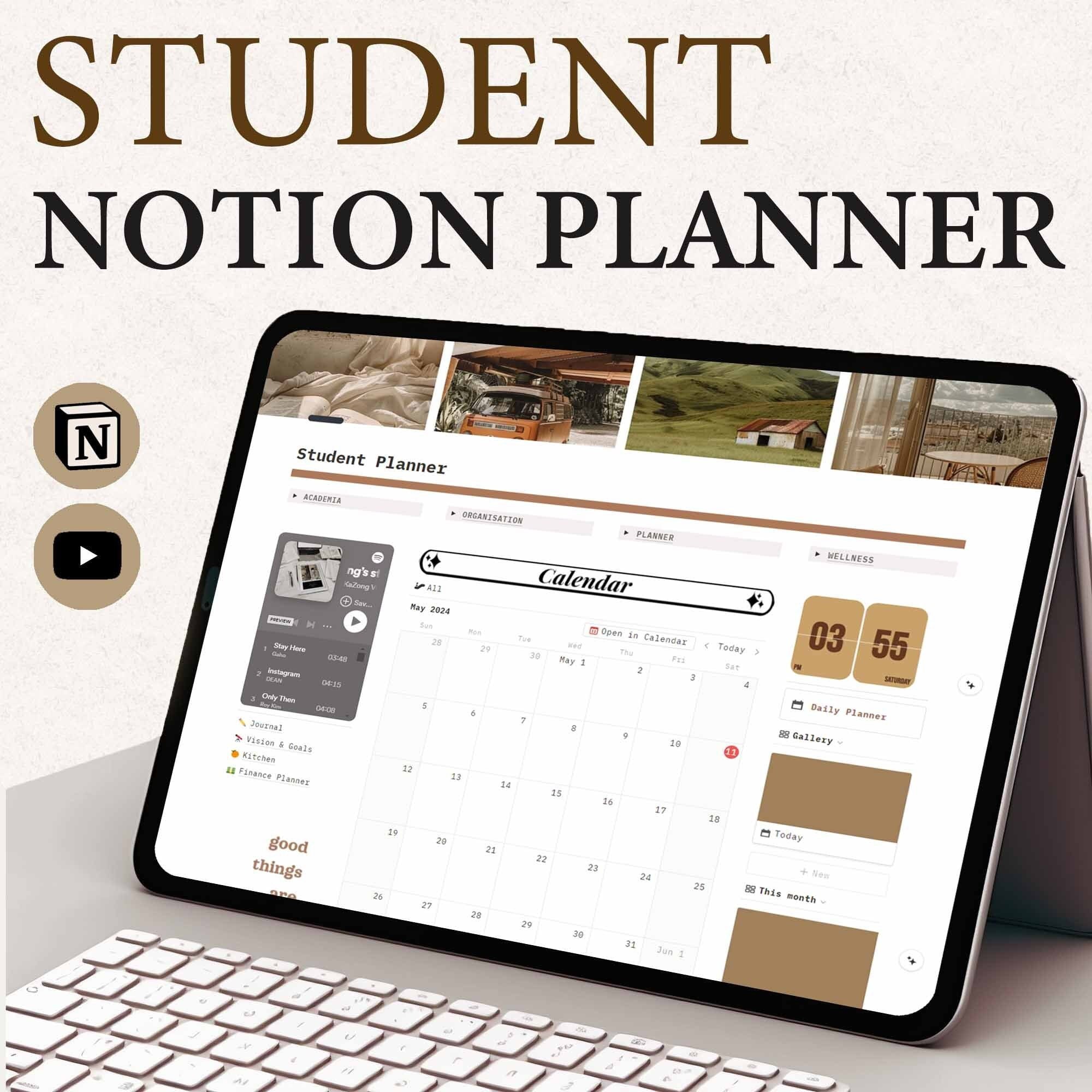 Notion Student Planner Notion Academic Planner School Notion Life Planner Notion All in One ...