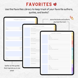 Digital Reading Journal Digital Reading Log Goodnotes Book Tracker ...