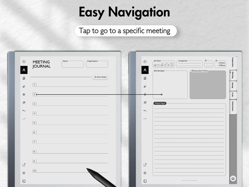 Meeting Notes for Remarkable 2, Templates for Remarkable, Meeting ...