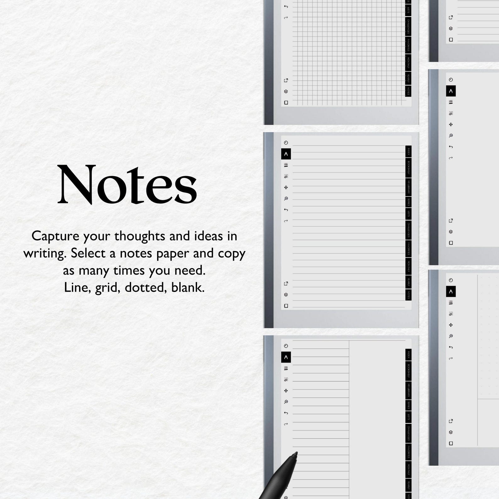 Reading Journal for Remarkable 2, Template for Remarkable, Book Review ...