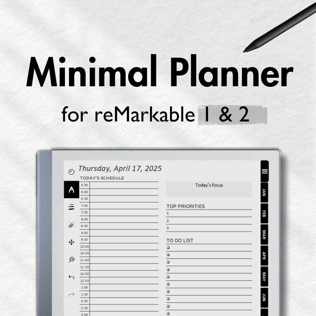 Planner for Remarkable 2, Daily Planner for Remarkable, Templates for ...