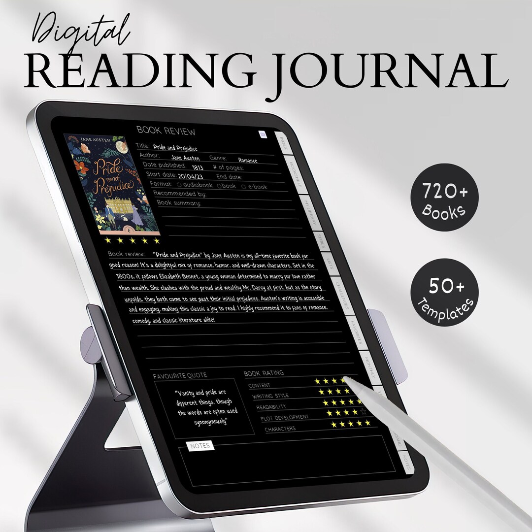 Digital Reading Journal Digital Reading Log Goodnotes Book Tracker ...