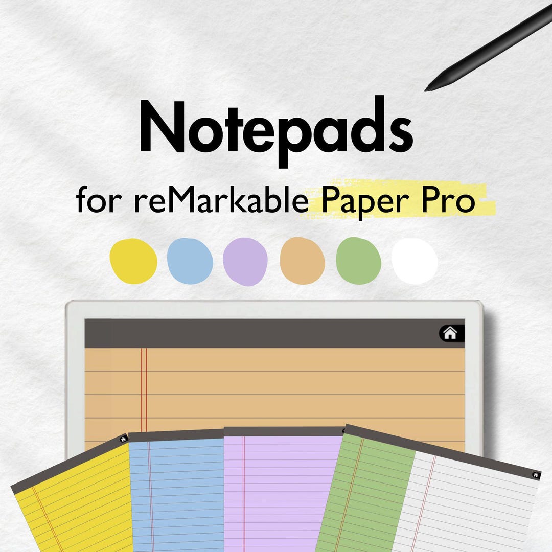 Colorful Notepad for Remarkable Paper Pro, Templates for Remarkable ...