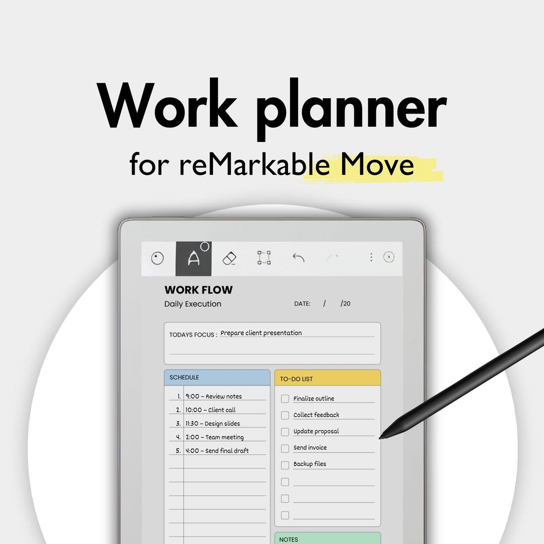 Work Planner for Remarkable Move, Templates for Remarkable, Work ...
