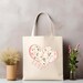 Heart Rose Canvas Tote Bag - Love Patterned Shopping Bag, Eco-friendly ...