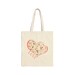 Heart Rose Canvas Tote Bag - Love Patterned Shopping Bag, Eco-friendly ...