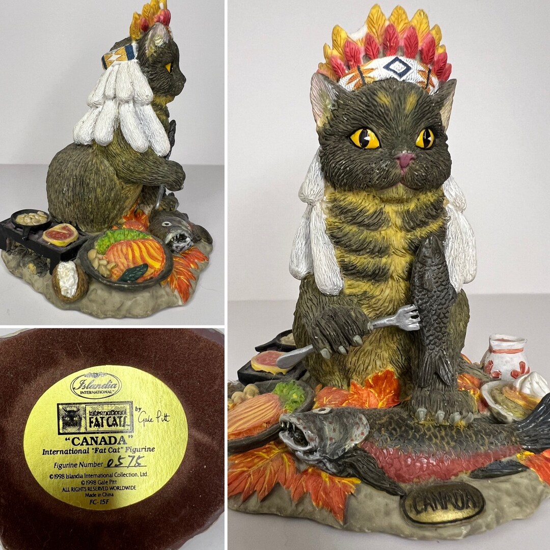 1998 International Fat Cats Figurine by Gail Pitt: Canada // 4.5 - Etsy