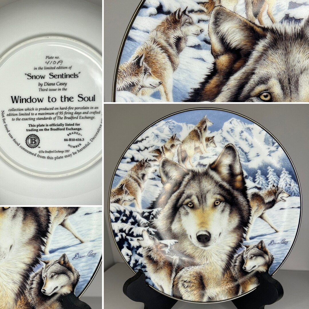 1997 Limited Edition Collector’s Wolf Plate: “snow Sentinals” by Diana ...