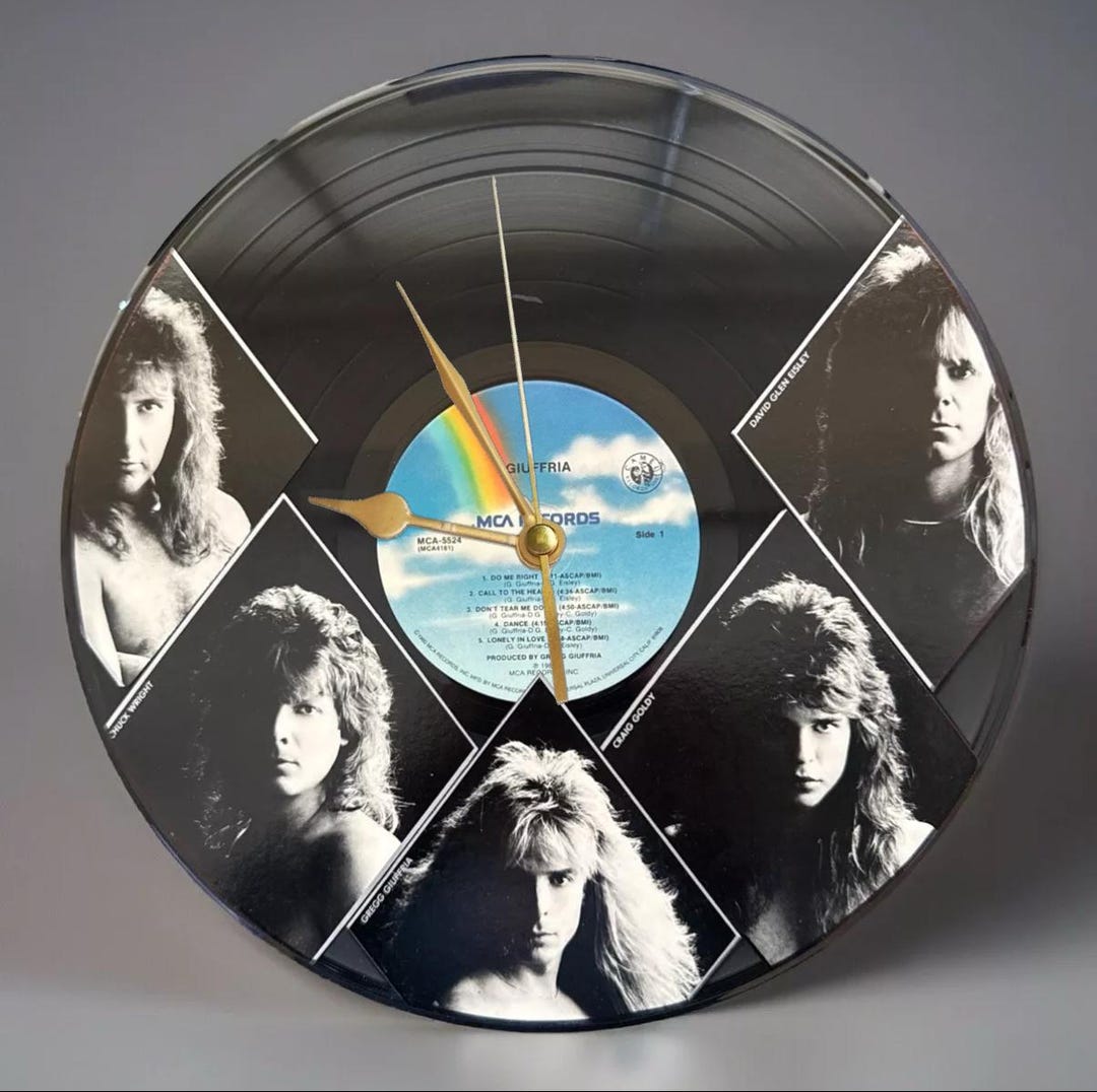 Giuffria Vinyl Record and Cover Art Wall Clock - Etsy