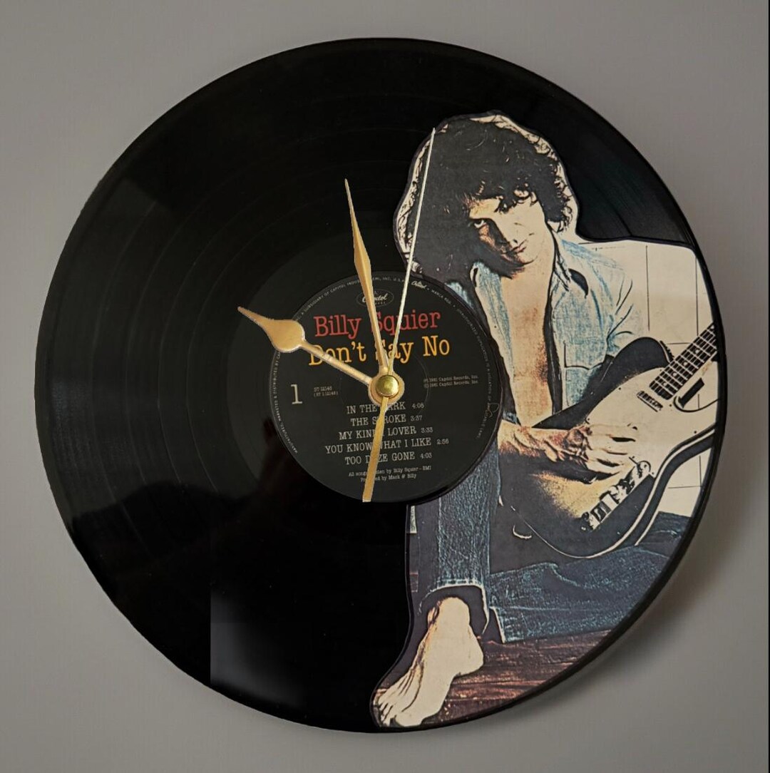 Billy Squier: Just Say No Vinyl Record and Cover Art Wall Clock - Etsy