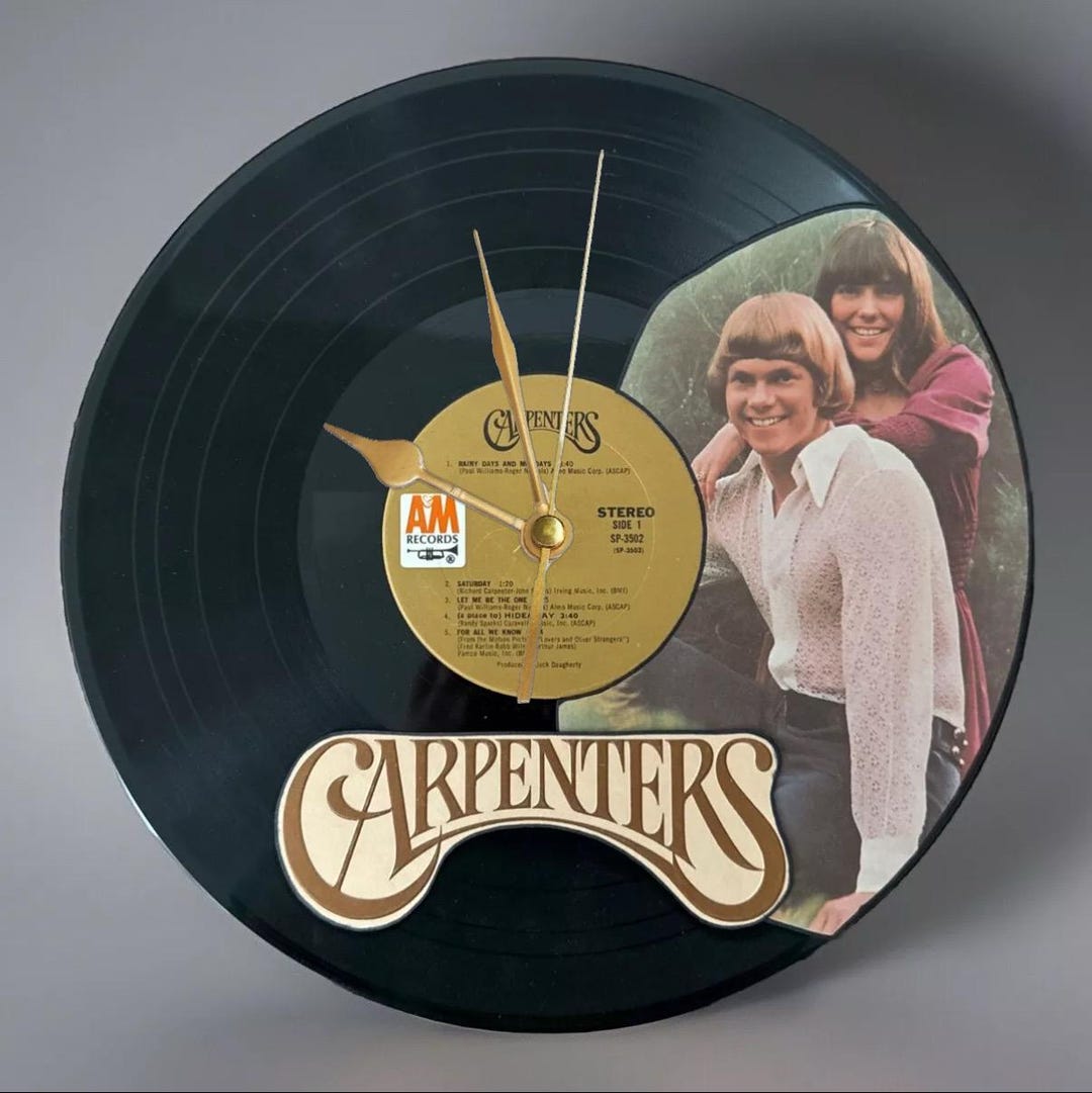 The Carpenters Vinyl Record and Cover Art Wall Clock - Etsy