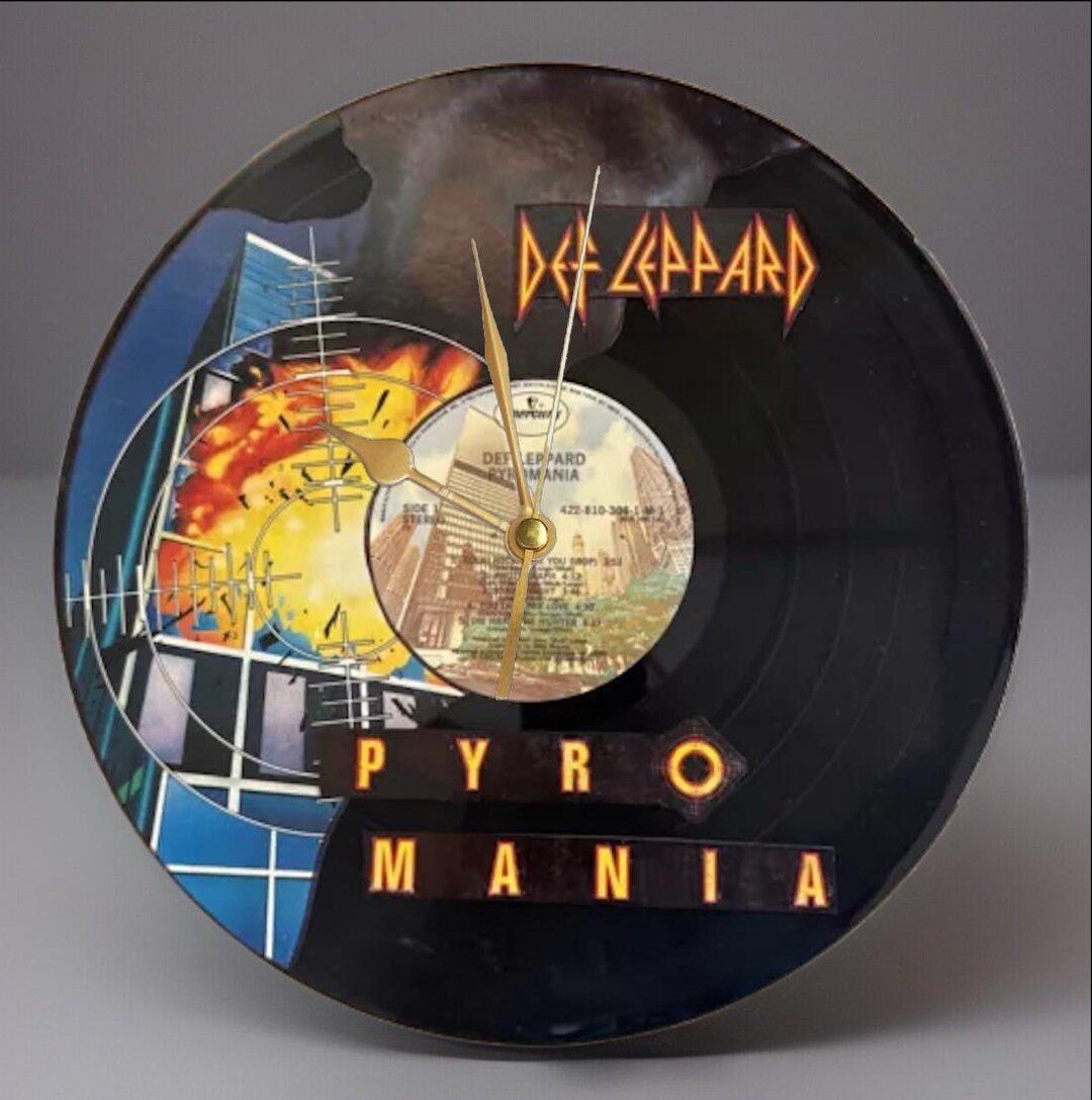 Def Leppard: Pyromania Vinyl Record and Cover Art Wall Clock - Etsy