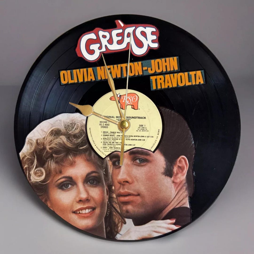Grease Soundtrack Vinyl Record and Cover Art Wall Clock - Etsy