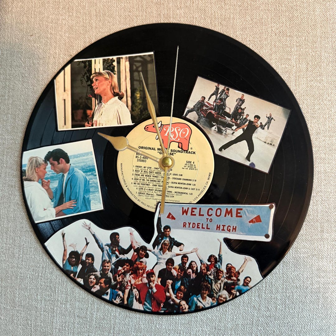 Grease Soundtrack Vinyl Record and Cover Art Wall Clock - Etsy