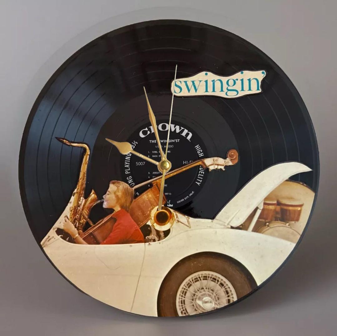 Swingin’ Jazz Vinyl Record and Cover Art Wall Clock - Etsy