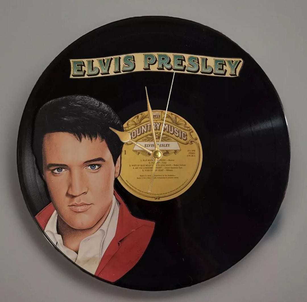 Elvis Presley Vinyl Record and Cover Art Wall Clock - Etsy