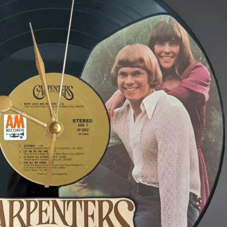 The Carpenters Vinyl Record and Cover Art Wall Clock - Etsy