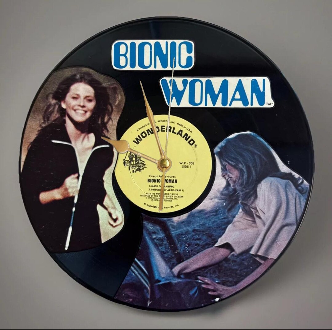 THE BIONIC WOMAN Vinyl Record and Cover Art Wall Clock - Etsy