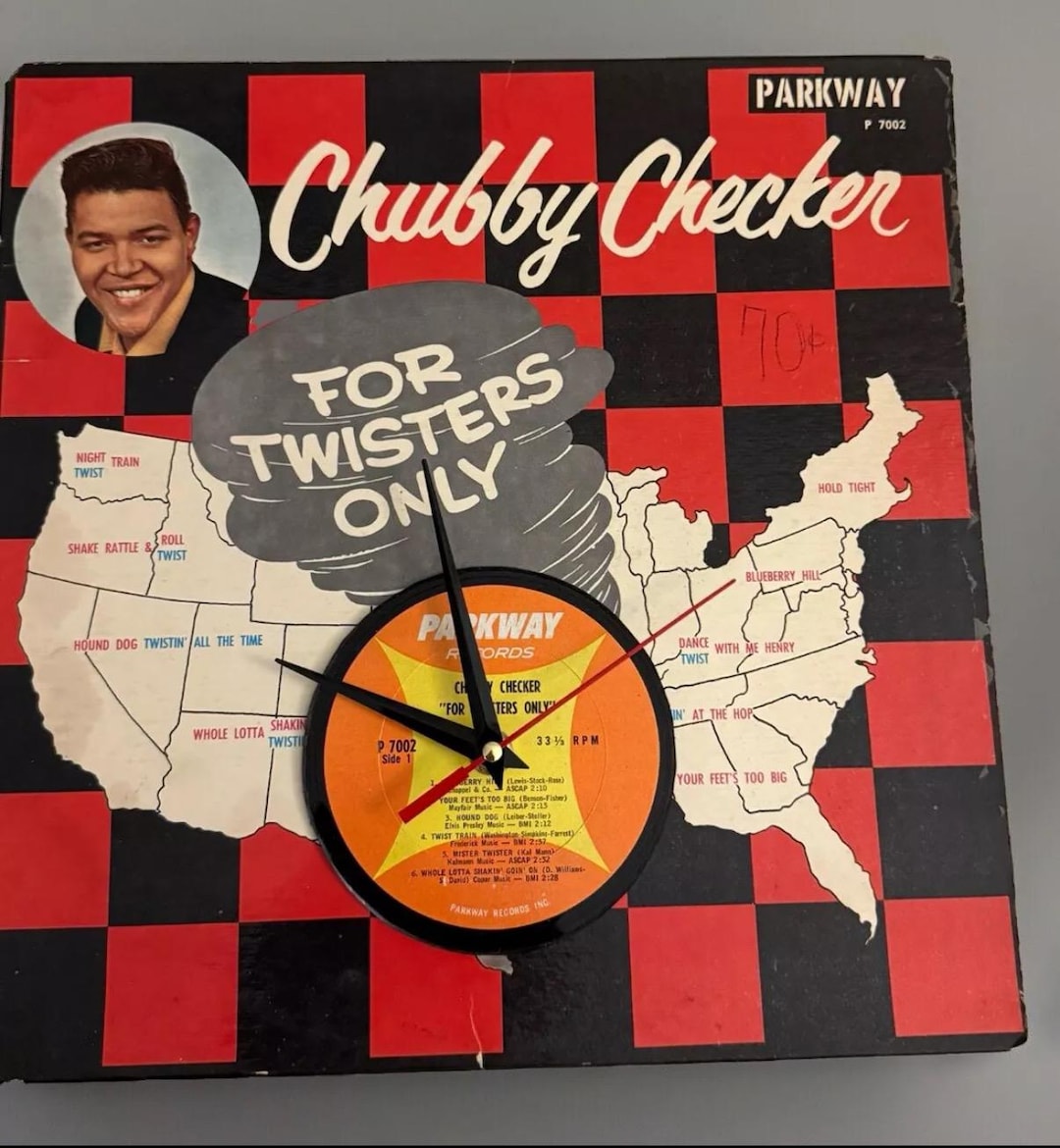 Chubby Checker: for Twisters Only Vinyl Record Cover Art Wall Clock - Etsy