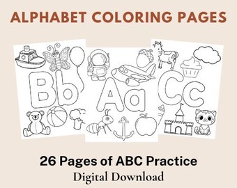 Printable Alphabet Coloring Pages and Writing Practice, Preschool ...