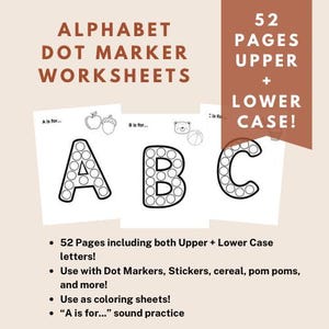 Alphabet Dot Marker Pages, Upper + Lower Case ABC Dot Marker Printables ...