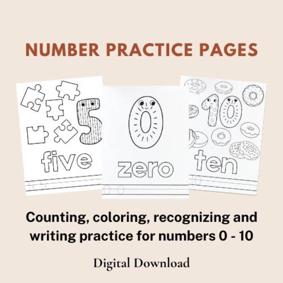 Number Coloring Pages, Toddler Learning Worksheets, Counting to 10 ...