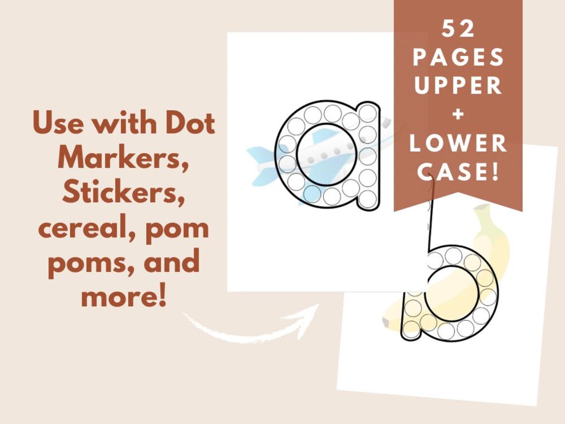 Alphabet Dot Marker Pages, Upper + Lower Case ABC Dot Marker Printables ...