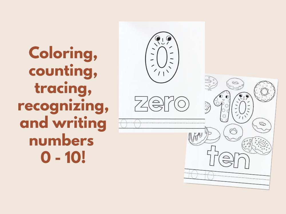 Number Coloring Pages, Toddler Learning Worksheets, Counting to 10 ...